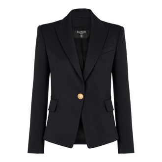 Balmain Femme, Vestes, Noir, Taille: 34 FR Blazer en laine &agrave; un bouton
