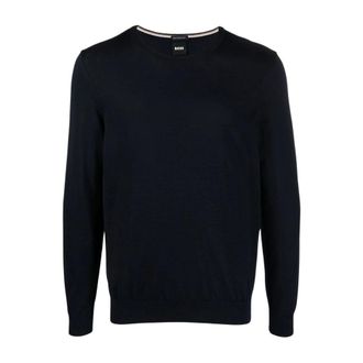 HUGO BOSS Homme, Pulls, Bleu, Taille: M Pull COL Rond Leno Marino