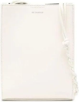 Jil Sander Crossbody Bags - White Calf Leather Handbag With Braided Strap And - Gr. unisize - in Weiß - für Damen