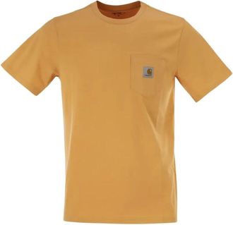Carhartt Work in Progress Homme, Tops, Orange, Taille: M S/S Pocket T-Shirt