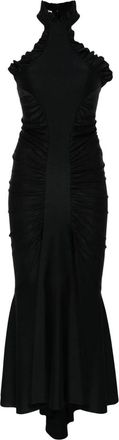 Philosophy di Lorenzo Serafini Femme, Robes, Noir, Taille: 40 FR Robe Maxi Drap&eacute;e en Lurex