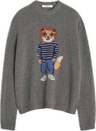 Maison Kitsuné Homme, Pulls, Gris, Taille: S Pull Dressed Fox