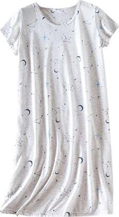 Generic V&ecirc;tement de nuit pour femme - Manches longues - Nuisette courte - En coton - &Eacute;l&eacute;gant - V&ecirc;tement de nuit l&eacute;ger - Confortable - Robe de loisirs pour le 