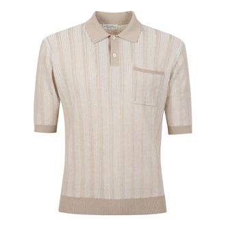 Ballantyne Kurzarm-Polohemd - - Tops - Herren - Beige - M