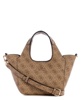 Guess Calista 2 in 1 Mini Tote Latte Logo
