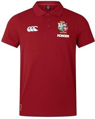 Canterbury Of New Zealand Pique Polo Shirt | Cotton Blend | Official British & Irish Lions Licensed Product, Dahlia Rouge, XS Homme