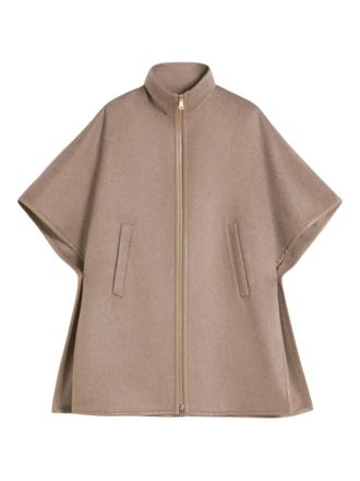 Max Mara Oca Cape mit Rei&szlig;verschlusstasche - Nude