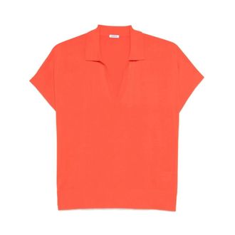 Aspesi Femme, Tops, Orange, Taille: 40 FR Polo en maille &agrave; col contrastant