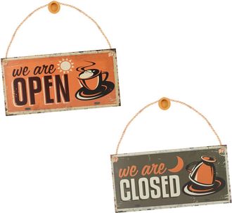 DOITOOL 2 Stück Teiliges Retro Holzschild mit Aufhängeseil Kreatives House Türschild Rustikale Wanddeko für Bar und Zuhause Einfache Montage Vintage Design