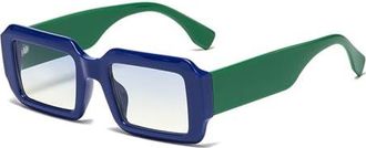 Generic Lunettes de soleil &agrave; monture carr&eacute;e tendance pour femmes et hommes, pour les activit&eacute;s de plein air, les trajets quotidiens et le sport(Blue)