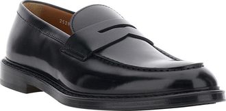 Doucal's Mens Penny Loafers Siena New Black Leather Calf