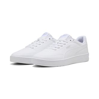 Puma Unisex Court Classic CLEAN Sneaker, White-COOL Light Gray, 38.5 EU