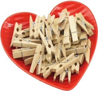 Generic 50 St&uuml;ck kleine Gr&ouml;&szlig;e 30 mm Mini Klammern aus Naturholz Multifunktion Handwerk Dekoration Clips Fotopapier W&auml;scheklammer robust und langlebig