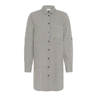 Kaffe Gestreifte Hemdblusen-Tunika Mitternacht/Wei&szlig; Streifen - - Dresses - Damen - Mehrfarbig - M