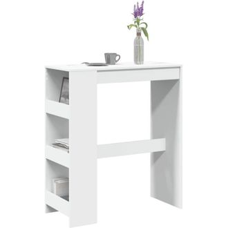 vidaXL Table de bar et &eacute;tag&egrave;res blanc 90x40x103,5 cm bois ding&eacute;nierie - Vidaxl