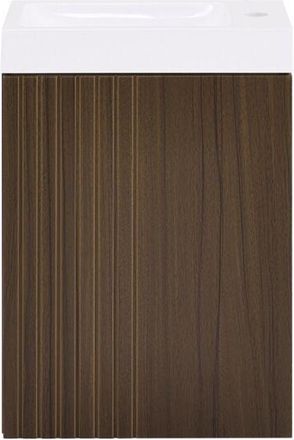 SoBuy Wandmontiertes M&ouml;bel mit Waschbecken, Platzersparnis, Badezimmerarmoire mit Waschbecken, Soft-Close-T&uuml;r, Badezimmerm&ouml;bel mit Waschtisch