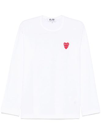 Comme Des Garçons t-shirt en coton à patch coeur - Blanc