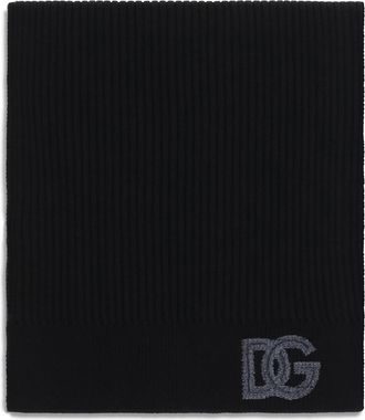 Dolce & Gabbana Ribbed Virgin Wool Scarf - Black