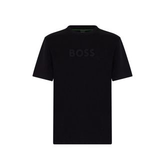 HUGO BOSS Logo-Print Cotton T-Shirt - Black
