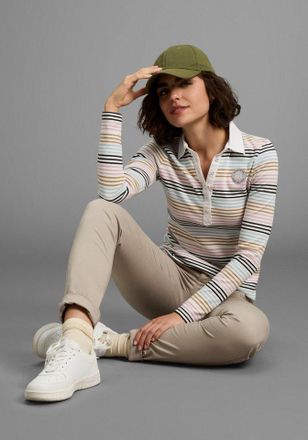 Kangaroos Poloshirt in Pastellt&ouml;nen mit langer Knopfleiste