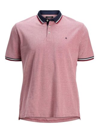 Jack & Jones Herren Poloshirt JJEPAULOS - Relaxed Fit Plussize XXL-8XL Baumwolle, Gr&ouml;&szlig;e:4XL, Farbe:Rio Red PS 12143859