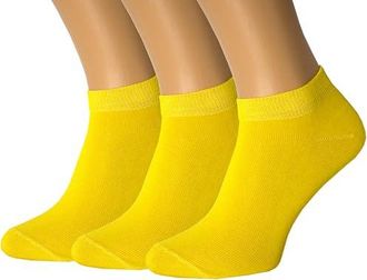 Rondo Coiffeur Lot de 3 paires de socquettes de course &agrave; pied antid&eacute;rapantes en coton Unisexe Blanc/noir, jaune, taille unique