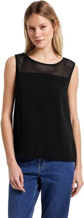 Street One Damen A323336 Top mit Mesheinsatz, Schwarz, 40