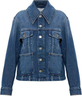 Ganni Femme, Vestes, Bleu, Taille: 44 FR Veste en jean avec poches
