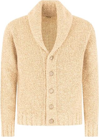 PANICALE Strickjacke mit Paillettenbesatz und offener Strickstruktur - - Knitwear - Herren - Beige - XL