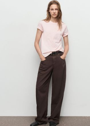 Mango T-shirt coton broderie &agrave; fleurs rose pastel - Femme - XS - MANGO