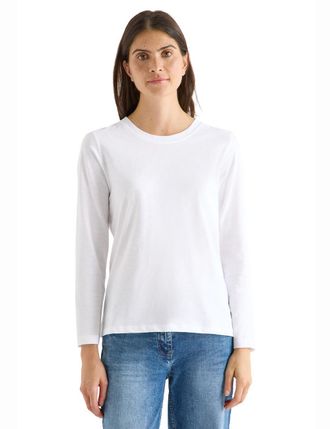 Cecil Damen 3227278 Basic Rundhalsshirt, Weiß, XL