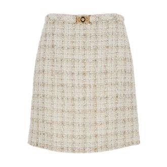Versace Beiger Tweedrock mit Medusa Head - - Skirts - Damen - Beige - L