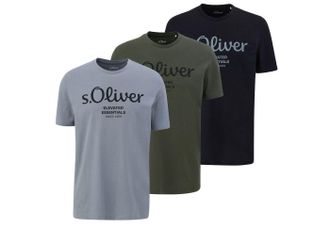 s.Oliver T-Shirt Basic aus reiner Baumwolle, mit Logo-Print auf der Brust