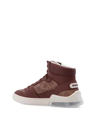 Coach Mens Citysole Signature High-Top Sneakers Brown Shoes >