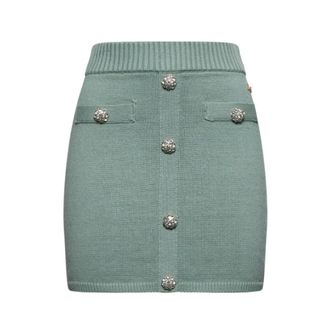 Silvian Heach Rock mit dekorativen Kn&ouml;pfen - - Skirts - Damen - Gr&uuml;n - M