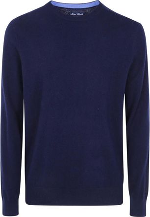MC2 Saint Barth Pull Col Rond en Cachemire Regent - Homme - Pulls - Bleu - Taille: XL