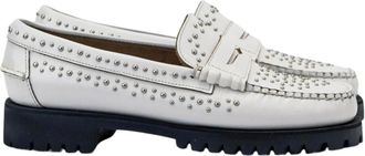 Sebago Femme, Chaussures, Blanc, Taille: 37 EU Dan Lug Studs Moccasin