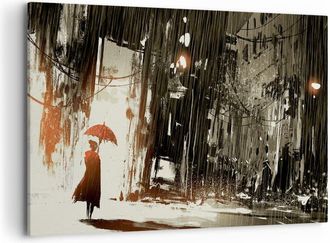 Arttor Wandbilder Dekoration Wohnzimmer apocalypse regen Regenschirm Rätsel Bilder auf Leinwand 120x80cm Leinwandbild Schlafzimmer Deko Wand Kunstdruck Art G