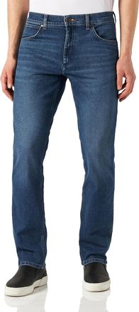 Wrangler Herren Jeans Greensboro - Regular Fit - Blau - Blue Arcade W29-W46, Größe:40W / 32L, Farbe:Blue Arcade W15QYL31Q