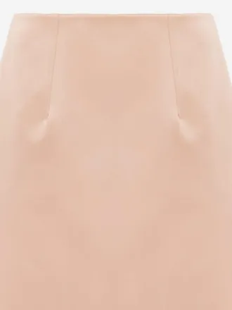 Chlo&eacute; Womens Short Duchesse Satin Piped Skirt Rose Dust