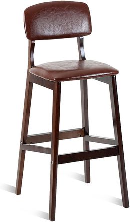 Generic Barhocker in Tresenh&ouml;he, Tresenhocker aus PU-Leder mit R&uuml;cken- und Fu&szlig;st&uuml;tze, K&uuml;cheninsel-Fr&uuml;hst&uuml;cksbarst&uuml;hle, Holzrahmen, 136 kg