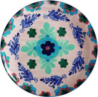 Maxwell & Williams Majolica Servierplatte mit Blumenmotiv in Geschenkbox, rund, Porzellan, Pfirsich, 36,5 cm, DR0263