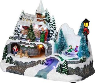 Fééric Lights & Christmas Feeric Light & Christmas Village de Noël Lumineux Santa Louisa, en Polychlorure de vinyle, Multicolore