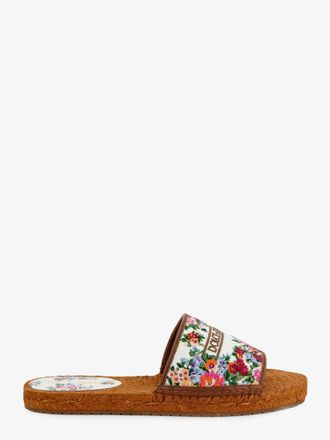 Dolce & Gabbana Canvas sandals with embroidered logo on the front - DOLCE & GABBANA - gender_Woman