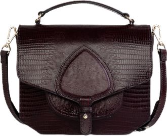 Kate Lee Damen Sac en Cuir Porté Bandoulière Emelyne Bordeaux Ledertasche