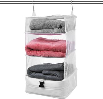 Holibanna Zerodeko H&auml;ngender Organizer mit DREI F&auml;chern aus Strapazierf&auml;higem Oxford gewebe als Platzsparender Reise kleiderorganizer mit Haken und Schnallen f&uuml;