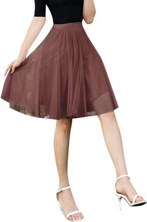 Generic Jupe Trapèze Longue Taille Haute Culotte Haute Marine Marron Jaune Jacquard Automne Extra Intégrée Blanc Taffetas Côtelé du Printemps Suedine Pailleté