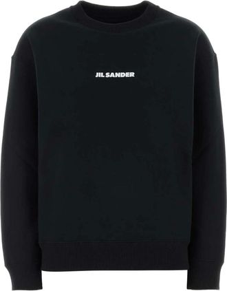 Jil Sander Femme, Sweatshirts et sweats &agrave; capuche, Noir, Taille: 40 FR Cotton SweaT-shirt