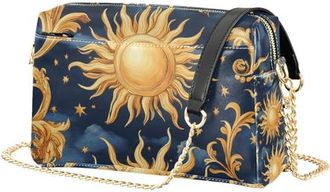 Mnsruu Sacs à bandoulière pour femme, sac à main en cuir doré filigrane soleil nuage