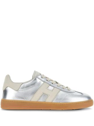 Hogan Low-Top Sneaker - Metallic Silver Silk And Nylon Sneakers - Gr. 37,5 (EU) - in Wei&szlig; - f&uuml;r Damen